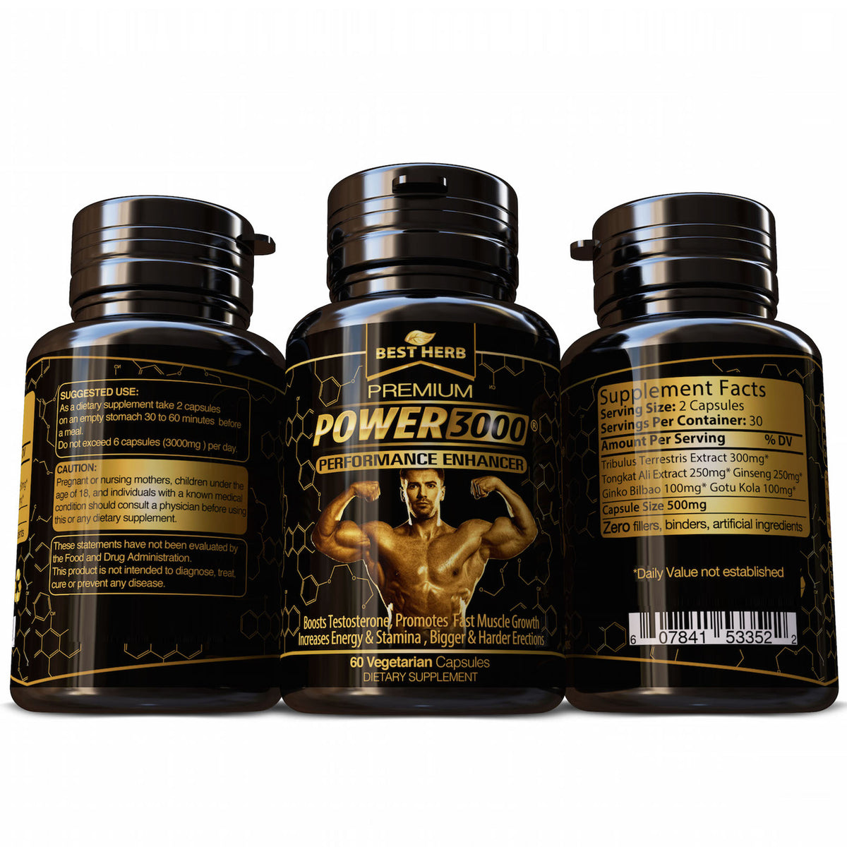 Power 3000 Male Performance Enhancer Fast Muscle Growth Testo Boost ...